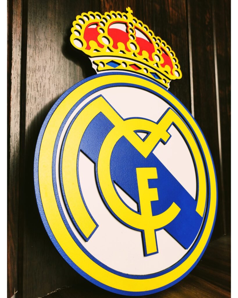 Real Madrid- Handmade Wooden Color Crest – Pop Art India